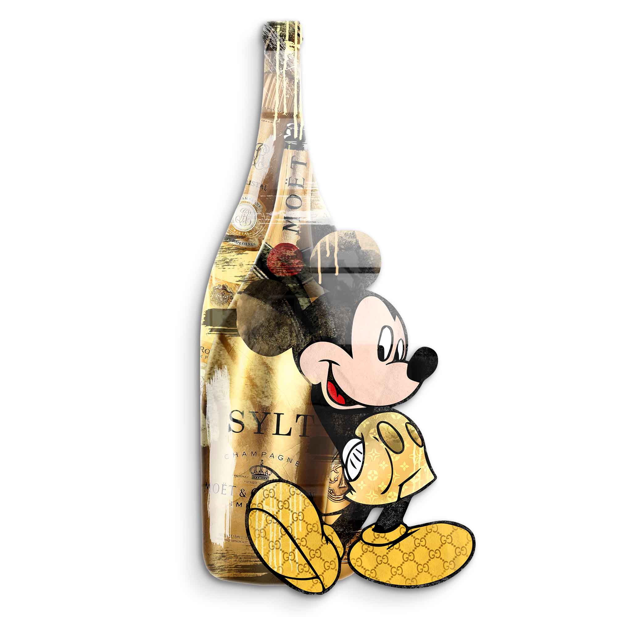 ArtMind Freiform Wandbild - Sylt- Gold Champagne